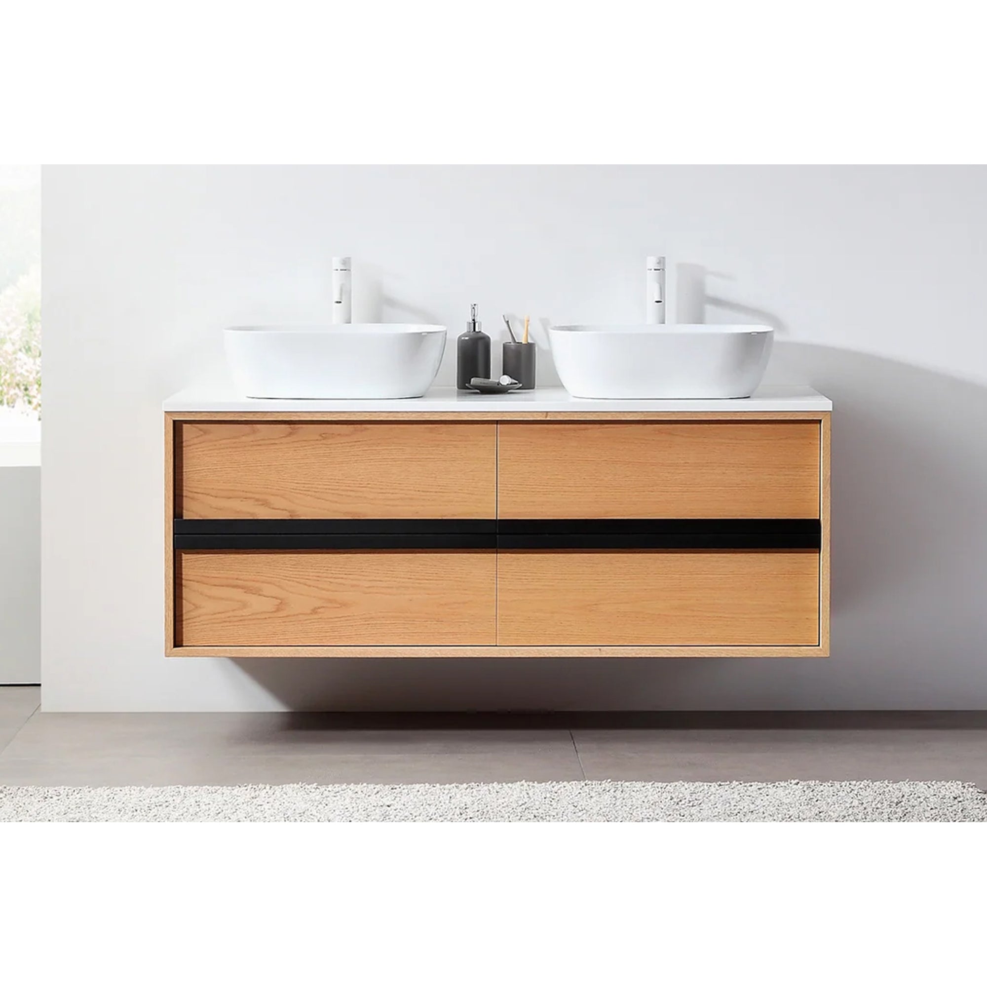 Cambria Floating Vanity (Solid Wood) – O&N Floating Vanity