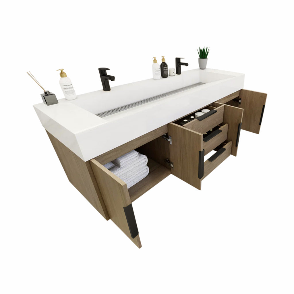 Breton Floating Vanity - 2nd Generation (24"-84") – O&N Floating Vanity