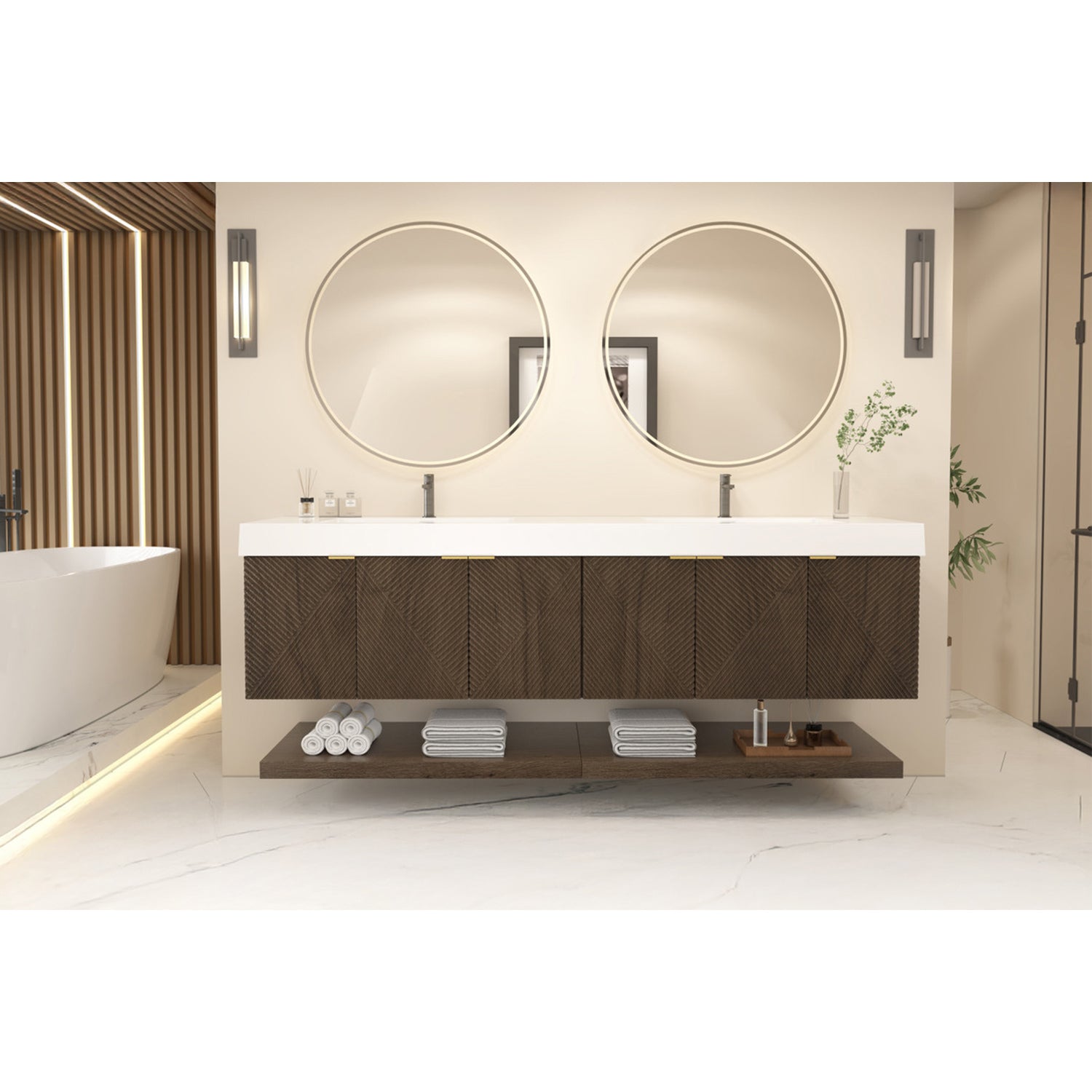Leuven Floating Vanity - HDF Version (24"-84") – O&N Floating Vanity