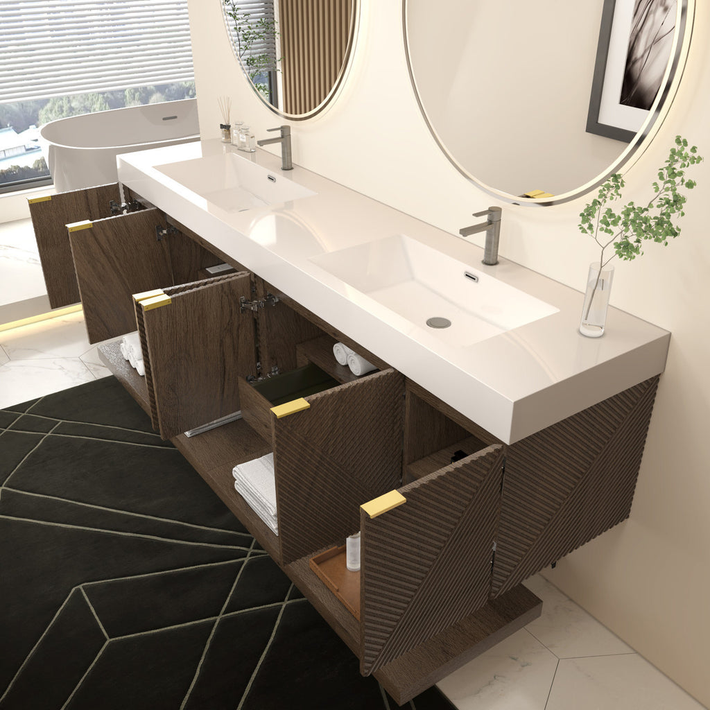 Leuven Floating Vanity - HDF Version (24"-84") – O&N Floating Vanity