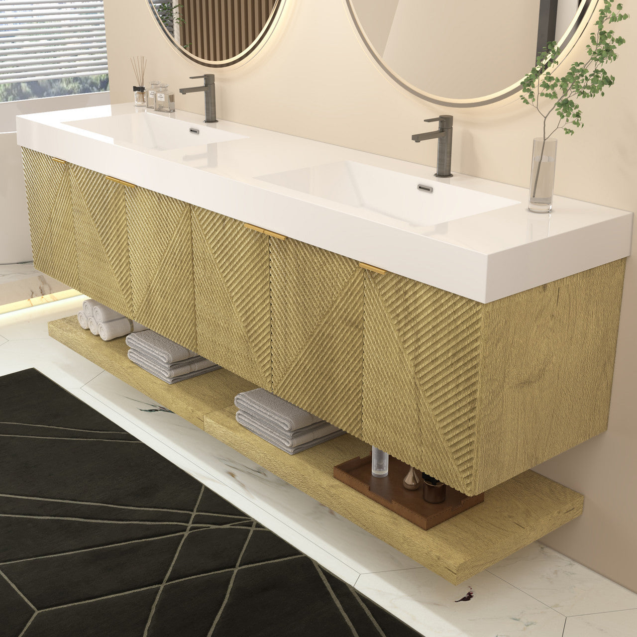 Leuven Floating Vanity - HDF Version (24"-84") – O&N Floating Vanity