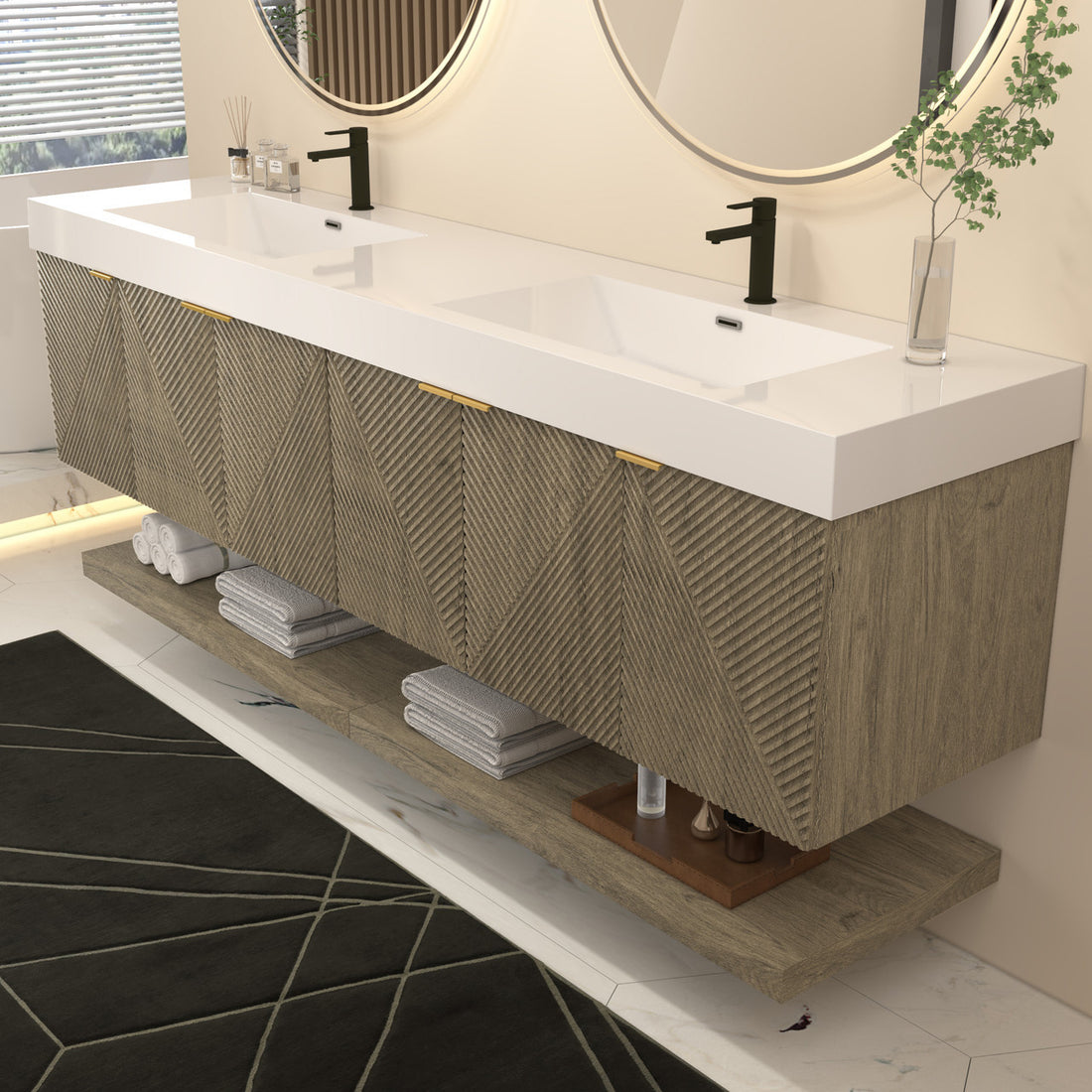 Leuven Floating Vanity - HDF Version (24"-84") – O&N Floating Vanity