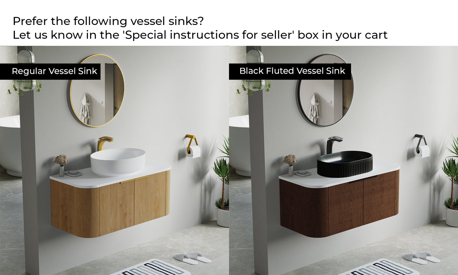 Bellezza Floating Vanity - Fluted (24"-60") – O&N Floating Vanity